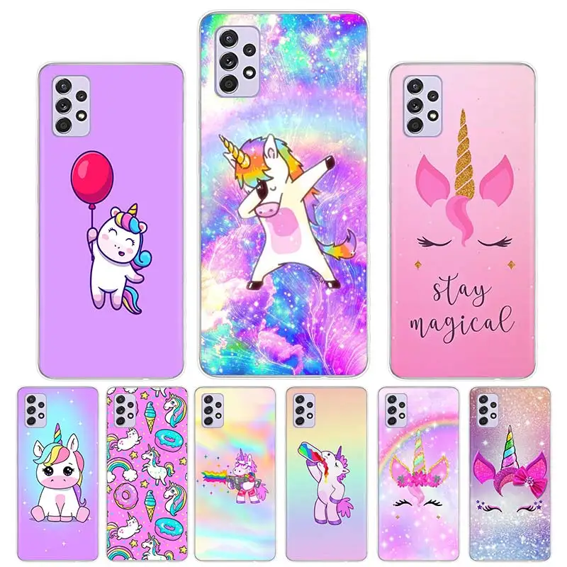 Pink-Unicorn-Rainbow-Phone-Case-Cover-For-Samsung-Galaxy-A55-A54-A52 ...