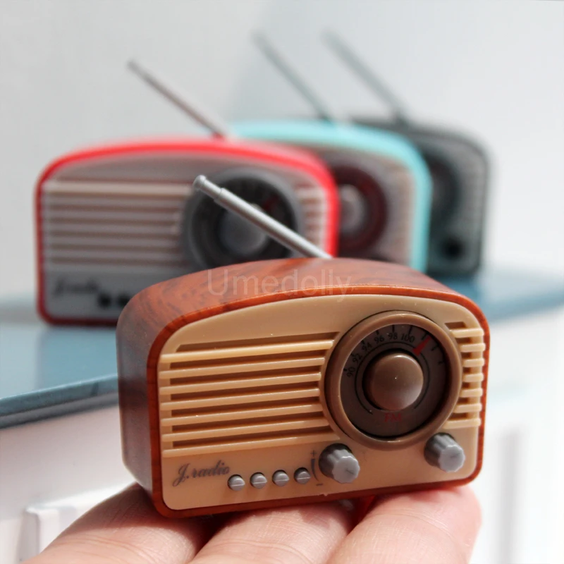 1/6 Scale Mini Retro Radio Model Miniature Dollhouse Home Decoration ...