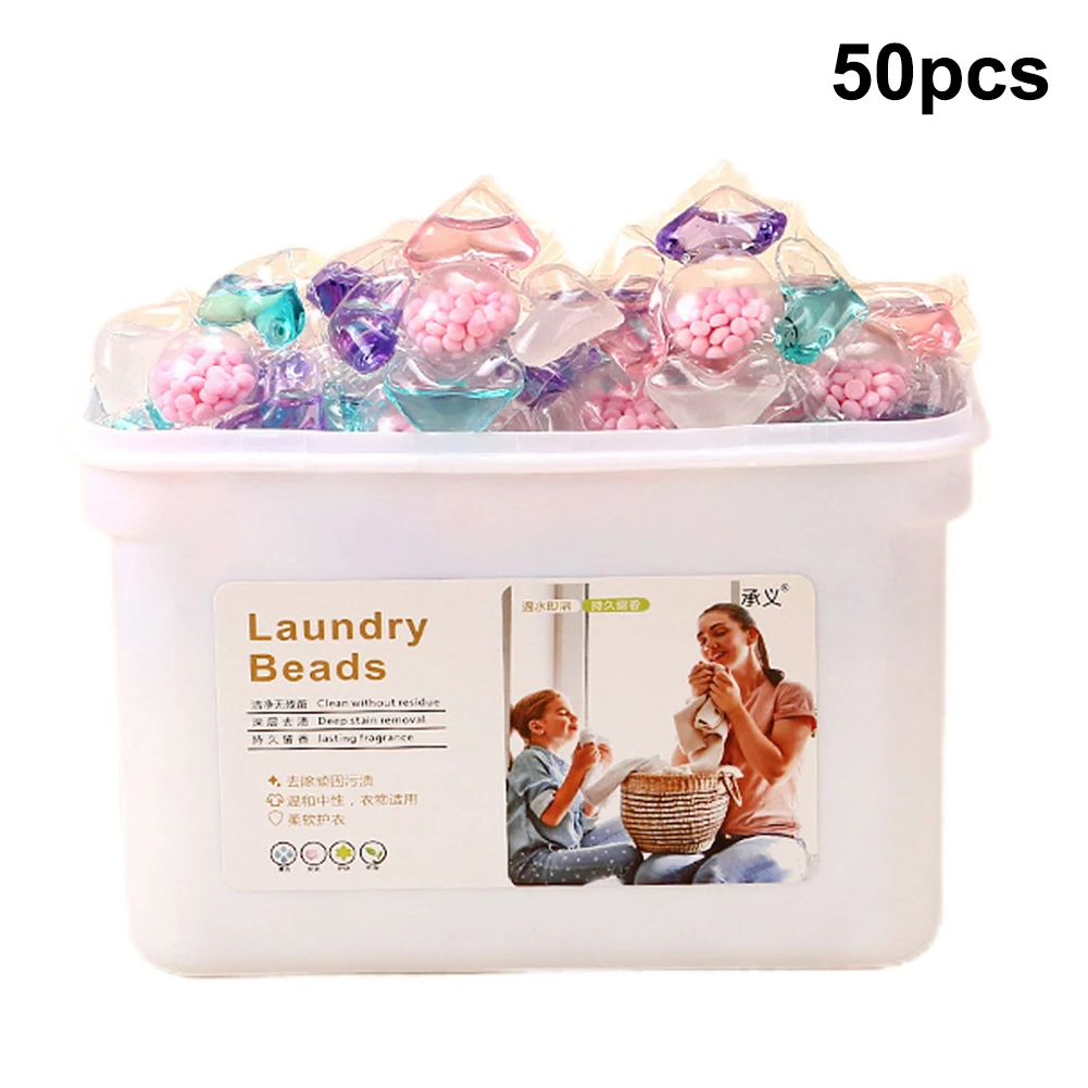 50Pcs Laundry Detergent Soap Box 5 in 1 Detergent Liquid Capsule Ball ...