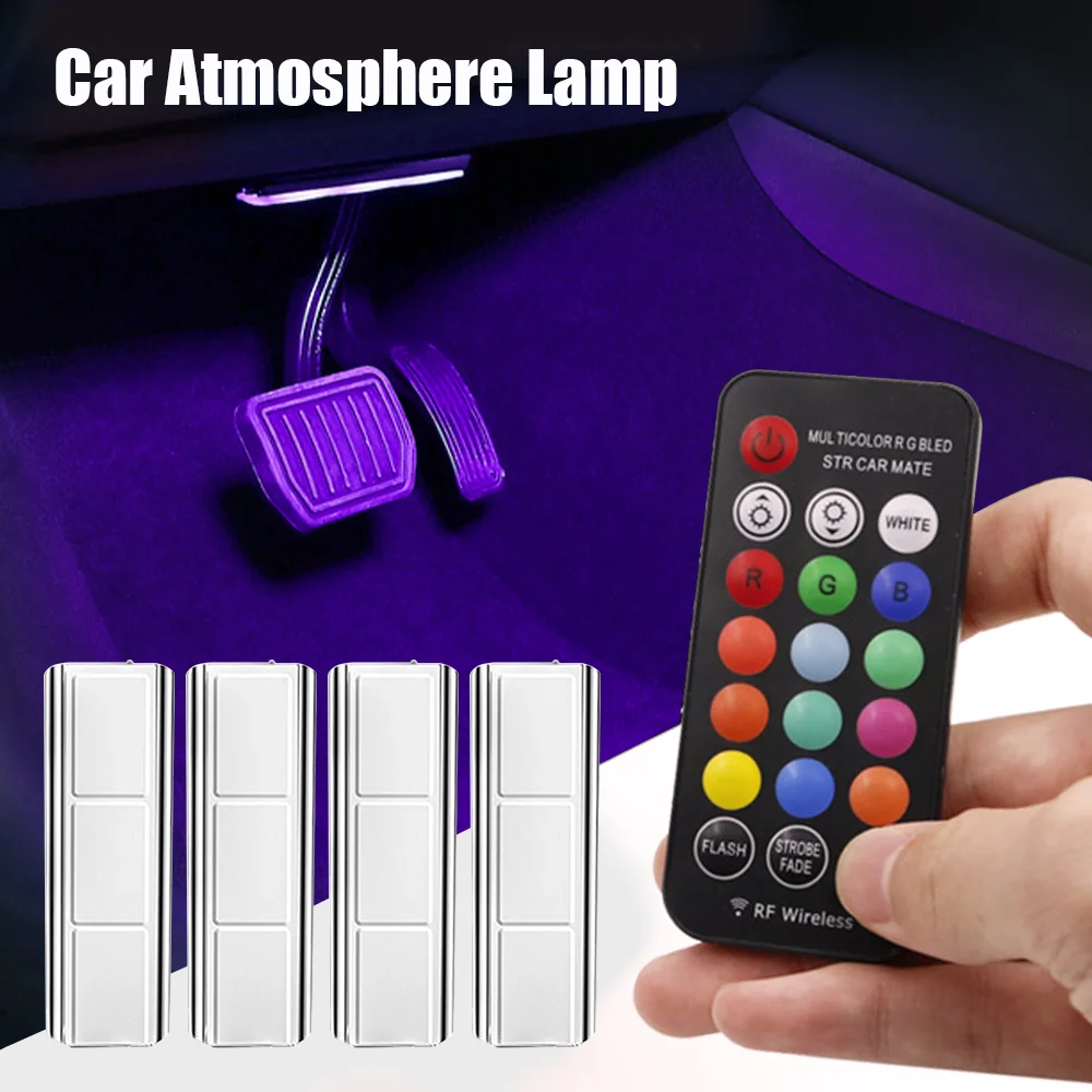 Car Atmosphere Lamp Auto Interior Light Strip Charging Portable RGB LED ...