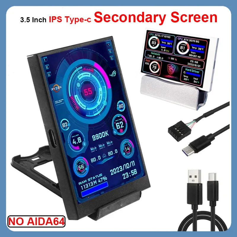 IPS-Tipo-C-Secund-ria-Tela-do-Computador-3-5-CPU-GPU-RAM-Monitor-HDD ...