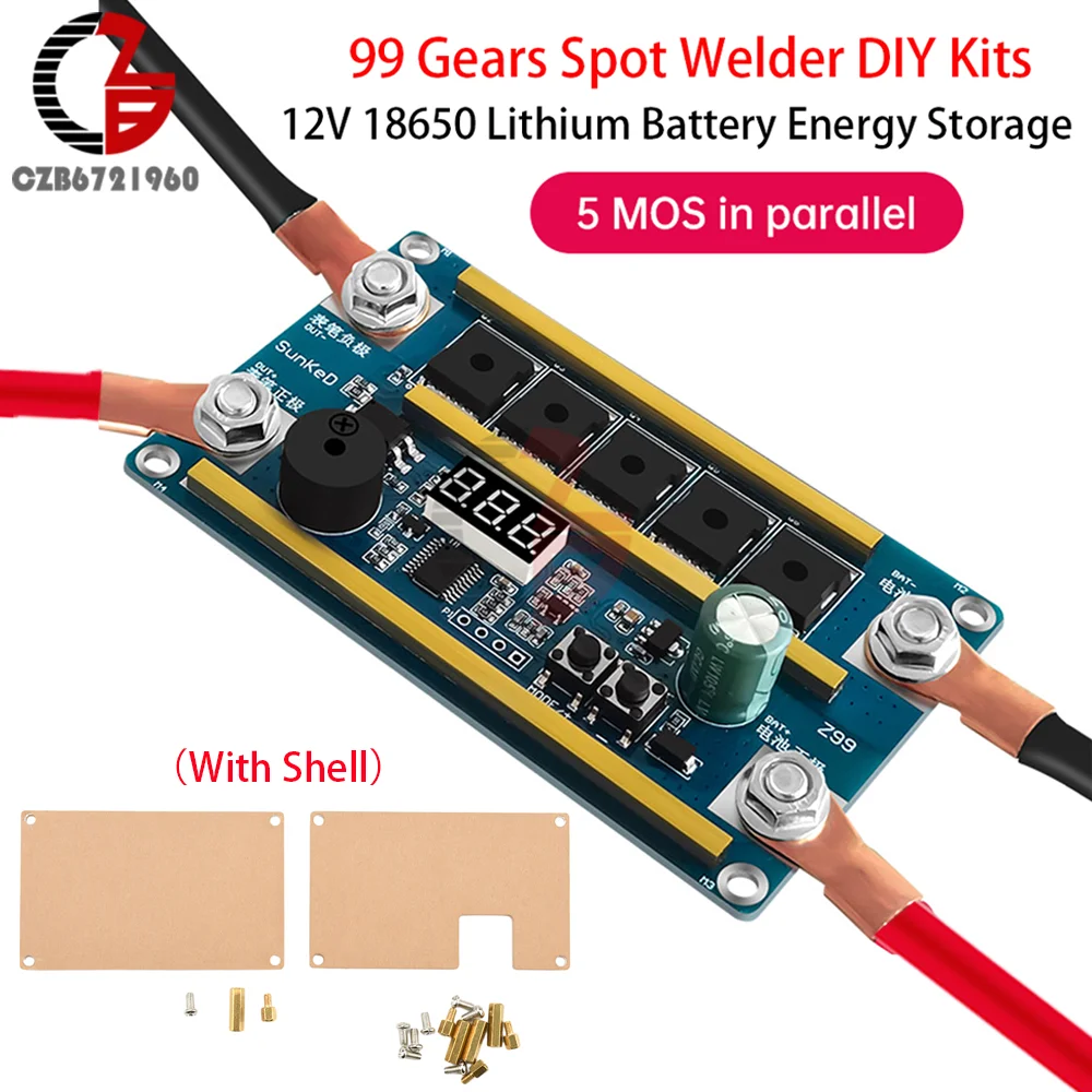 99 Gears Spot Welder DIY Kits 12V 18650 Lithium Battery Energy Storage ...