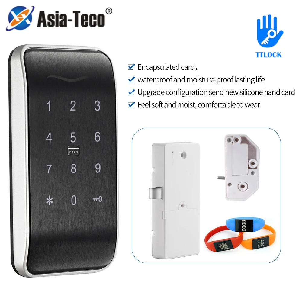 TTLOCK APP Keyless Touch Access Control Keypad Password RFID Card Key Digital Sauna Electronic ...