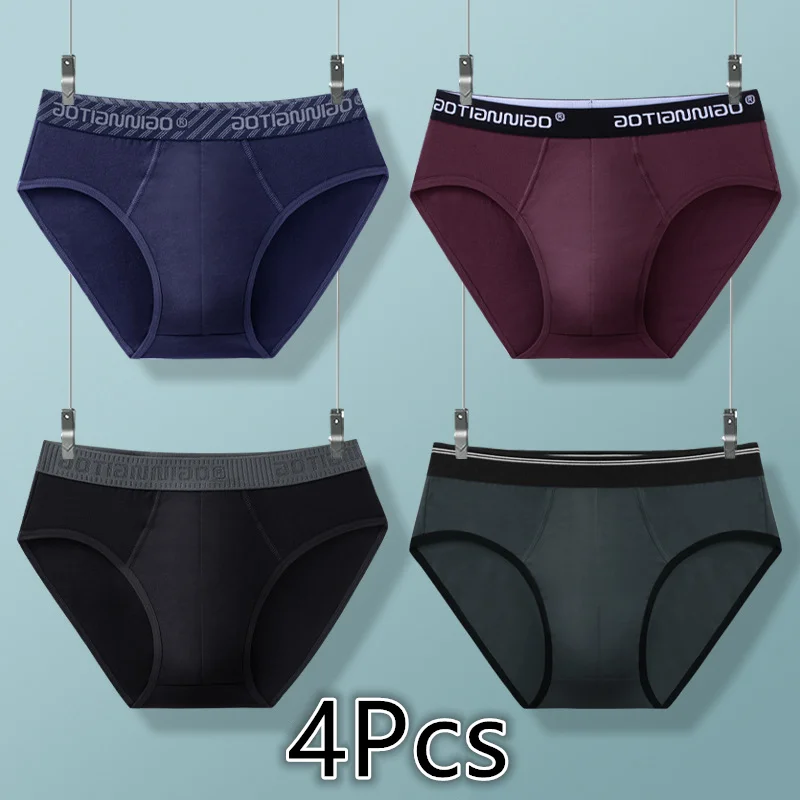 4-Pieces-Men-Big-Size-Cotton-Briefs-Underwear-Underpants-Large-Knickers ...