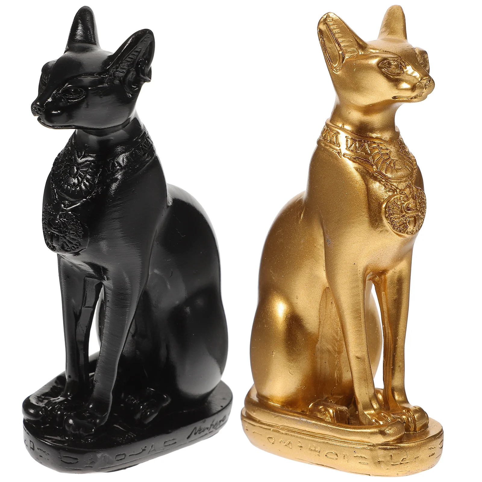 2 Pcs Cat Goddess Statue Miniature Cat Figurines High Grade Resin ...