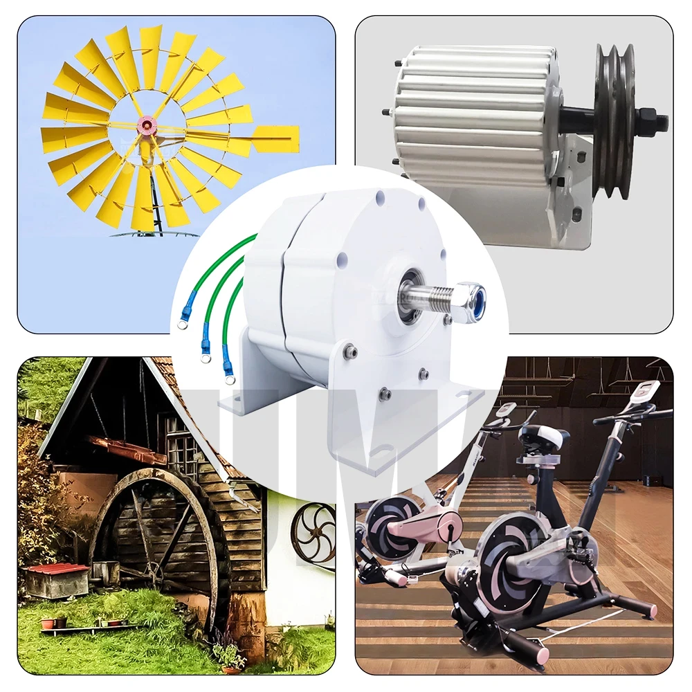 Generator 600w 800w 1000w 12v 24v 48v 3 Phase Gearless Permanent Magnet ...