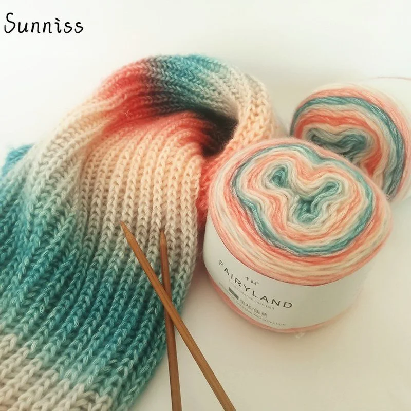 Rainbow-Cotton-Cake-Yarn-Hand-Knitted-Fancy-Yans-Hand-Woven-DIY-Ball ...