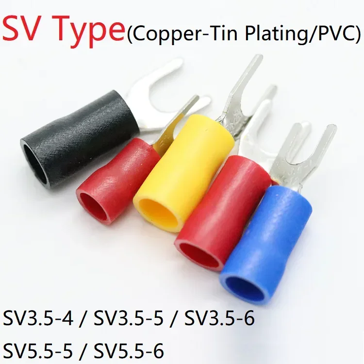 20pcs-SV-Type-Wire-Spring-Terminal-SV3-5-SV5-5-Fork-U-Y-PVC-Insulate ...