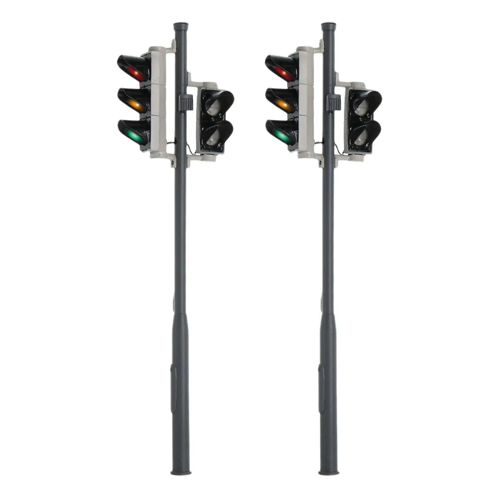 2Pcs Plastic Model Traffic Light Railway for OO Scale HO Scale I Scale ...