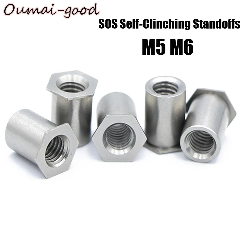 20pcs-M5-M6-SOS-Self-Clinching-Standoffs-304-Stainless-Steel-Through ...