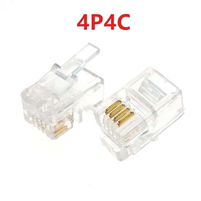 20PCS RJ11 4P4C 6P2C 6P4C 6P6C 8P8 Telephone Internet Modular Plug Jack RJ45 Connector RJ-11 ...