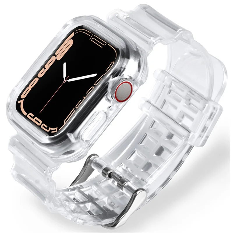 Sport-Clear-Band-and-Case-para-Apple-Watch-Strap-Silicone-Transparente ...
