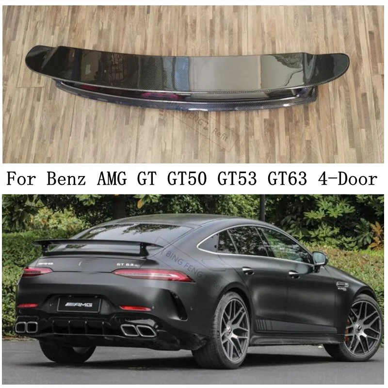 Real-Carbon-Fiber-Rear-Wing-Trunk-Lip-Spoiler-For-Mercedes-Benz-AMG-GT ...
