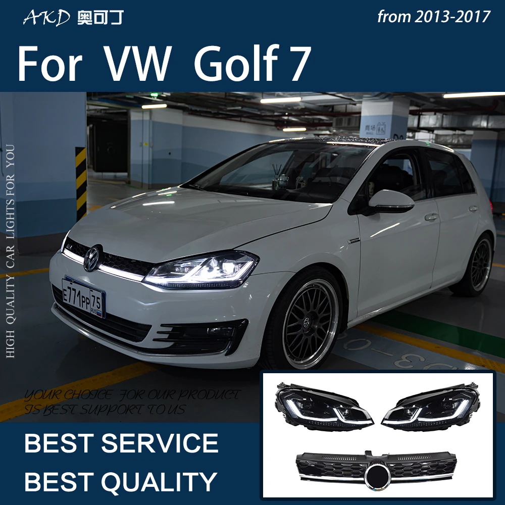 Car Lights For Vw Golf 7 2013-2017 Mk7 Led Auto Headlight Assembly And ...