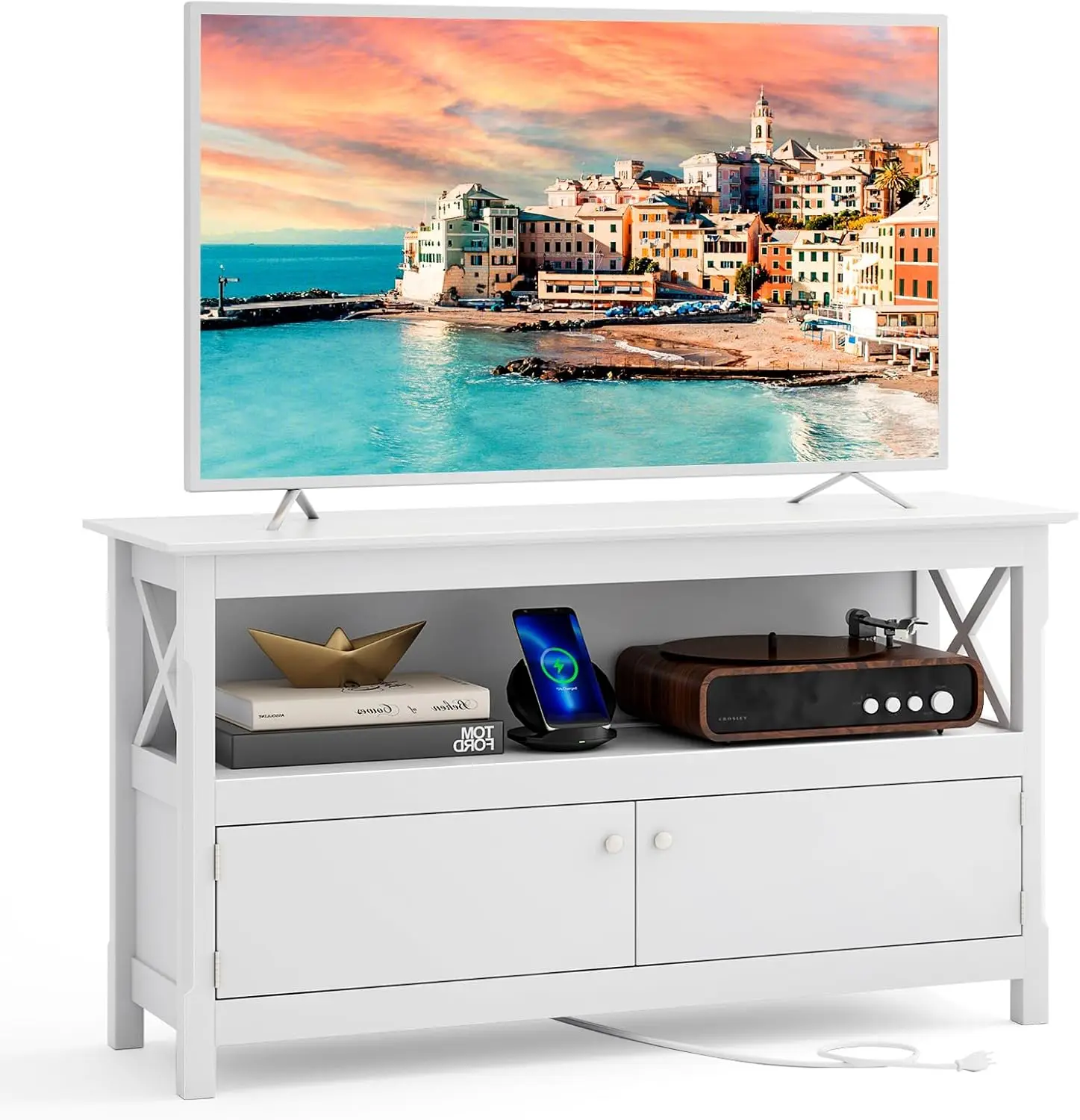 Farmhouse-TV-Stand-for-TVs-up-to-50-Inch-Media-Entertainment-Center ...