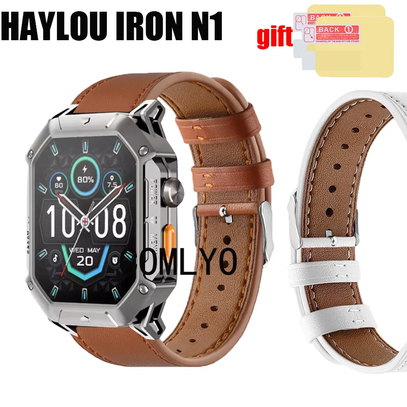 Couro-macio-Smart-Watch-Strap-filme-protetor-de-tela-pulseira-para ...