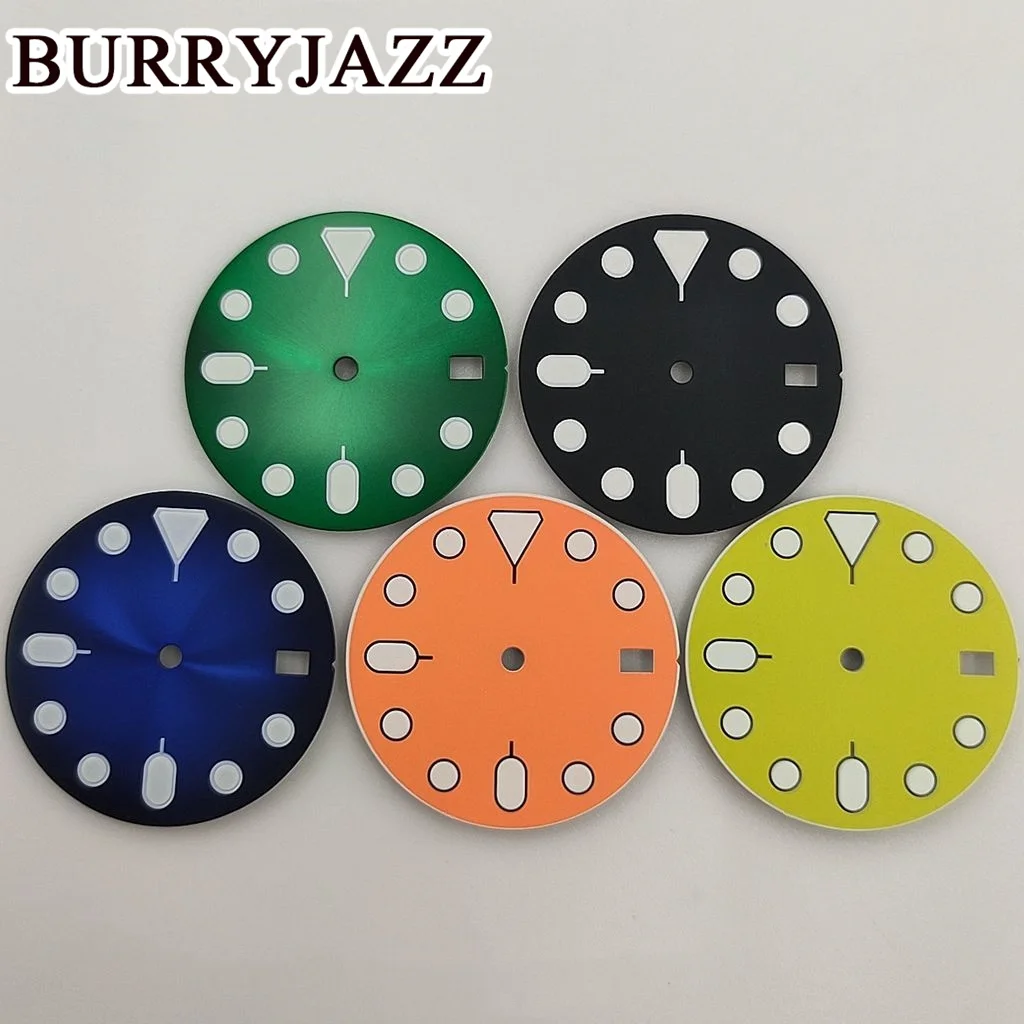 BURRYJAZZ-28-5mm-No-Logo-NH35-Watch-Dials-Black-Blue-Green-Yelloge-Dial ...