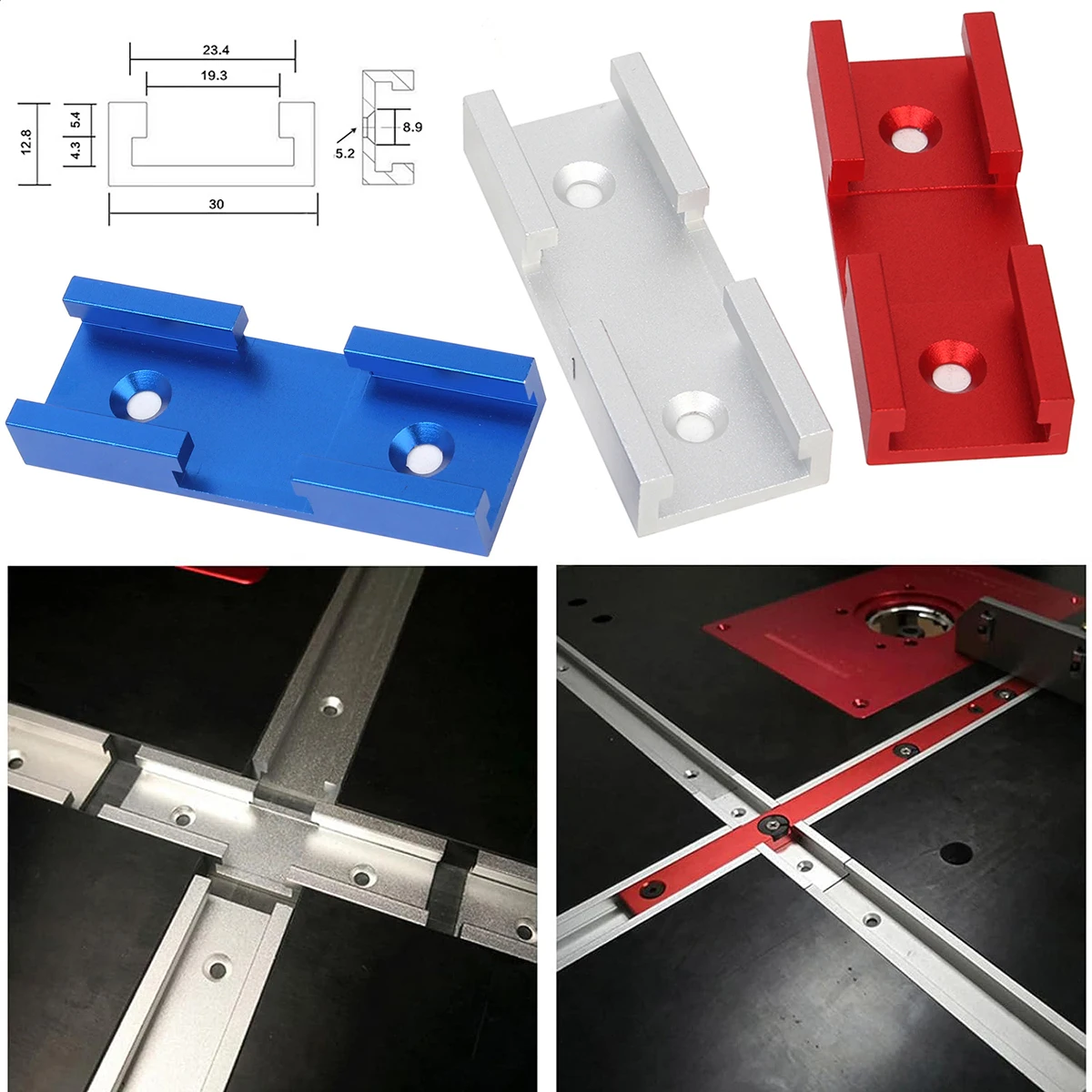 T-Track-Intersection-Slot-Woodworking-Chute-T-Slot-Cross-Connector ...