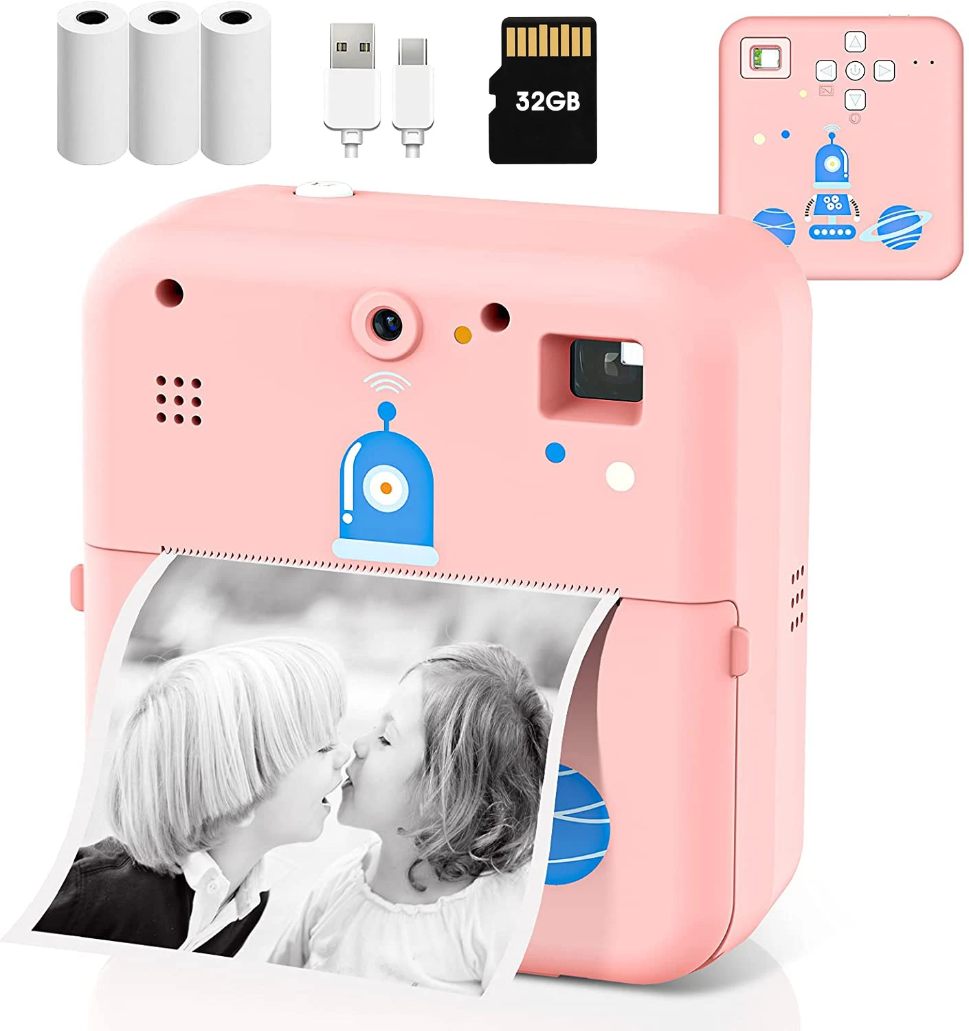 Kids Instant Print Camera Portable Mini Thermal Printer Zero Ink ...