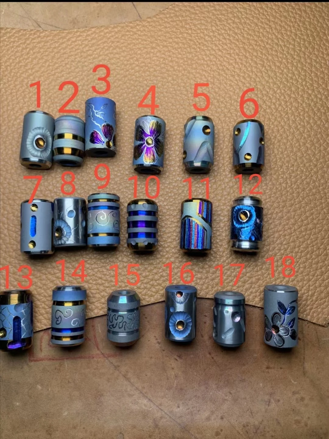 1 Piece Hand Made Titanium Alloy EDC Paracord Bead Flashlight Pendant ...