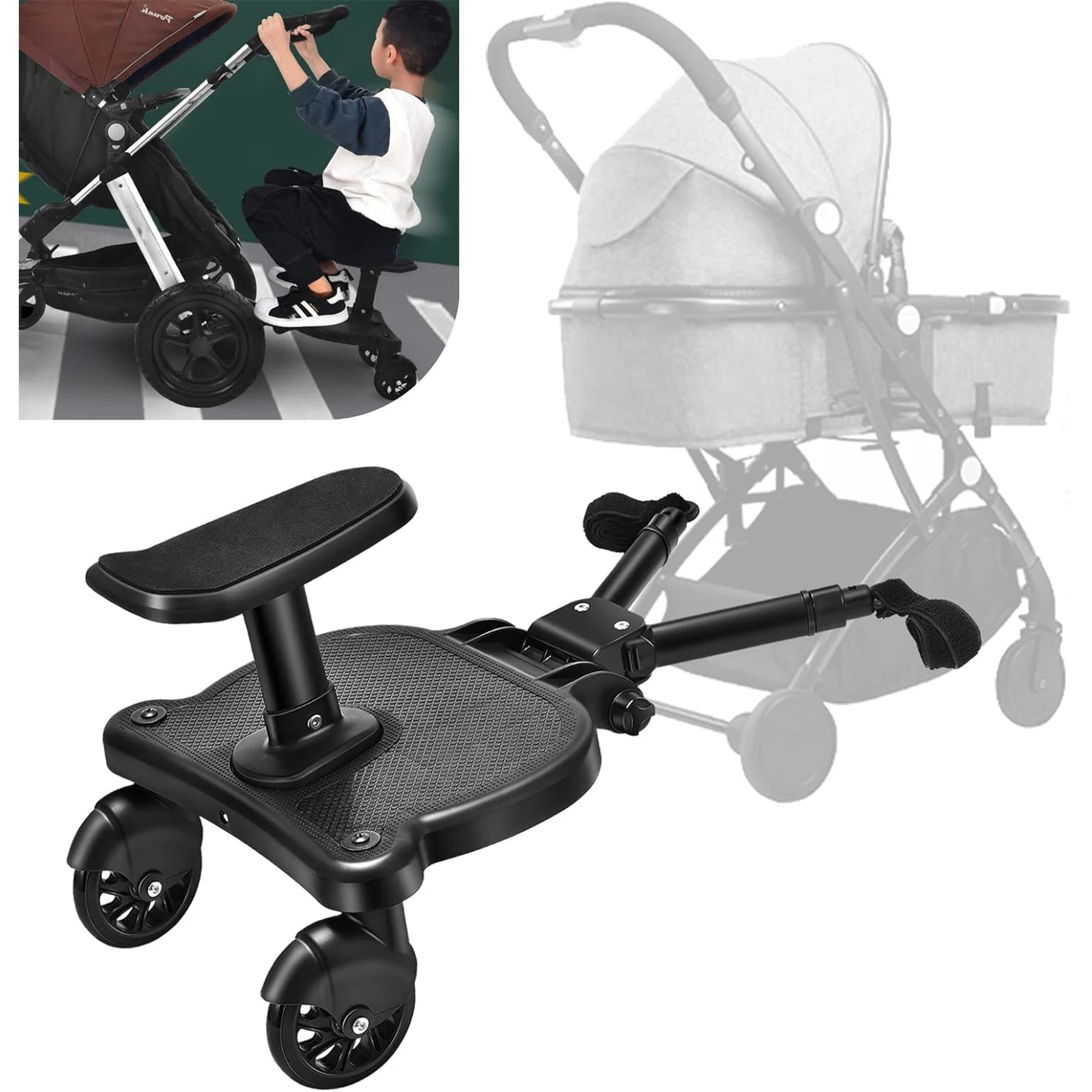 2 In 1 Universal Strollers Step Board Adapter With Seat Second Child ...