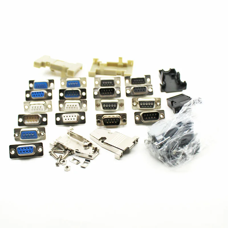 RS232 DB9 9 Pin Solder Connector DB9 Female Male Serial Port Plastic ...