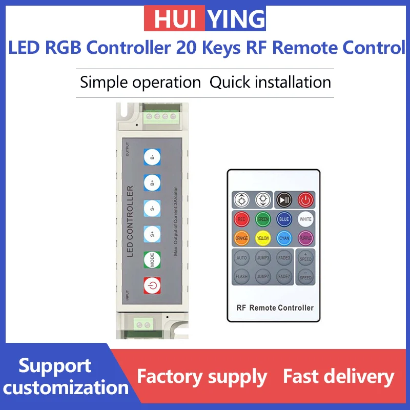 18A-DC12-24V-Dual-Control-LED-Rubber-Shell-6-Keys-RGB-Controller-with ...