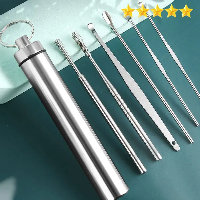 Ear-Digging-Spoon-Set-Spiral-Ear-Picking-Cleaning-6-Piece-Ear-Set ...