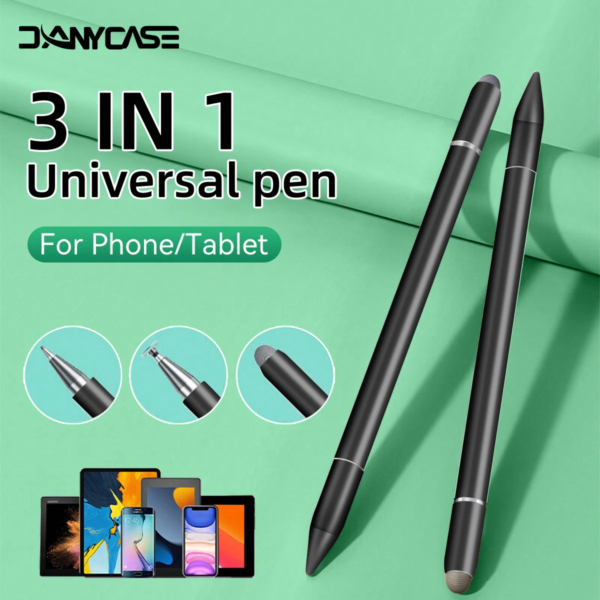 Universal Stylus Pen 3 in 1 Pencil for iPad Samsung No Charging Phone ...