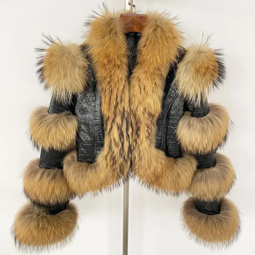 2024 New Real Fur Coat Winter Jacket Women Genuine Leather Natural ...