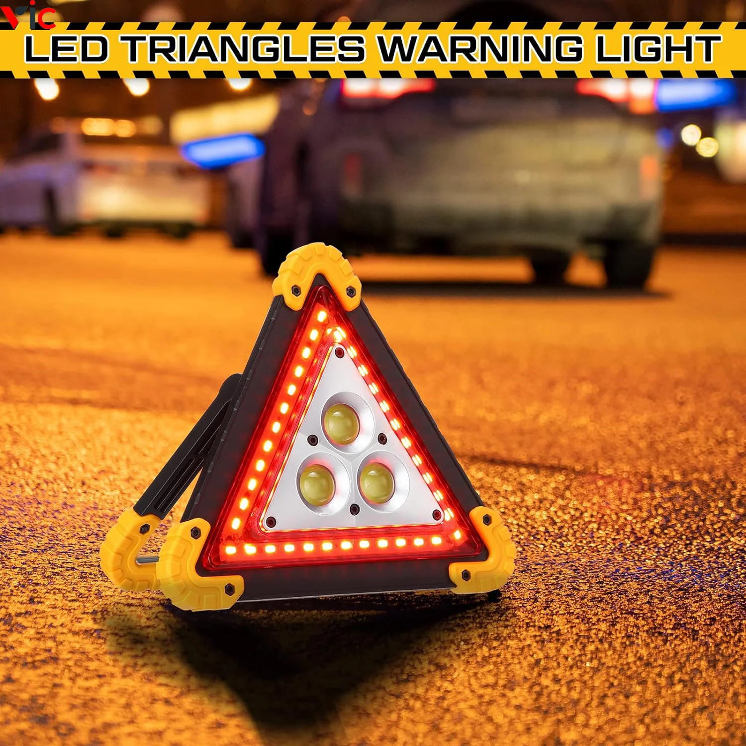 Emergency-Rechargeable-LED-Triangles-Warning-Lights-for-Cars-Signal ...
