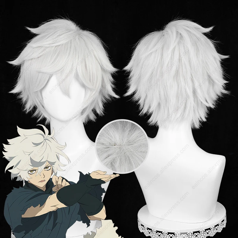 Anime Gabimaru Cosplay Wig Jigokuraku 30cm Silver White Short Hair Heat ...