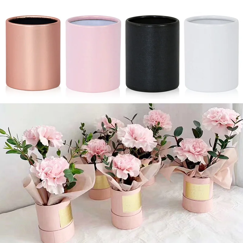 Mini-caja-de-flores-de-4-piezas-cubo-redondo-port-til-de-ramo-de-rosas ...