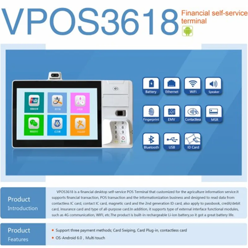 POS Terminal EMV PCI Certified Mobile Payment NFC Credit Card Reader ...