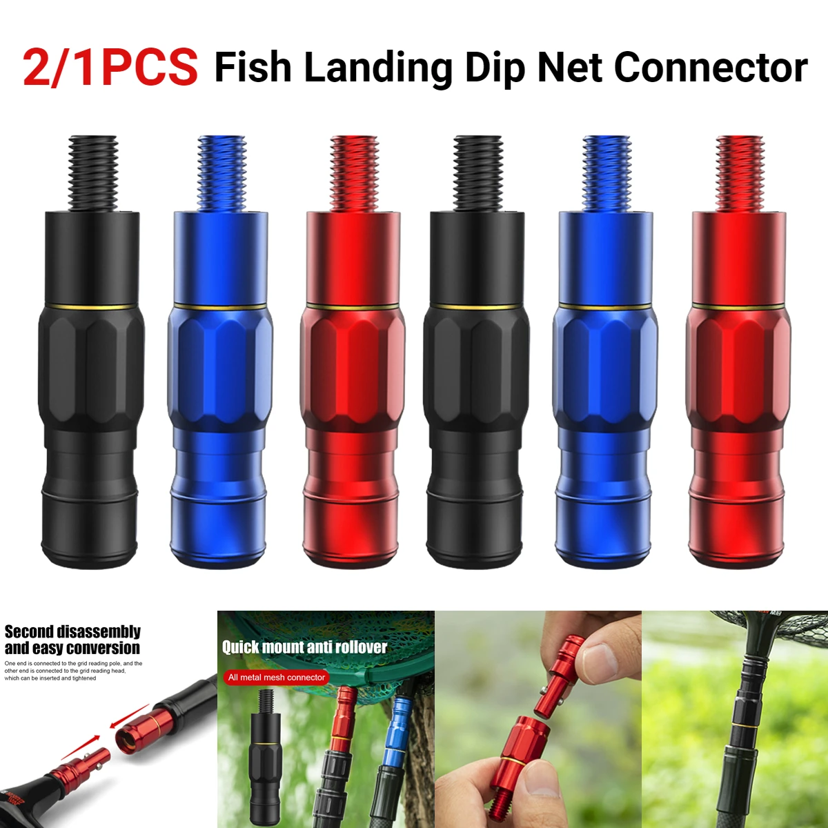 Landing-Net-Head-Adapter-Anti-rotation-Fish-Landing-Net-Screw-Quick ...