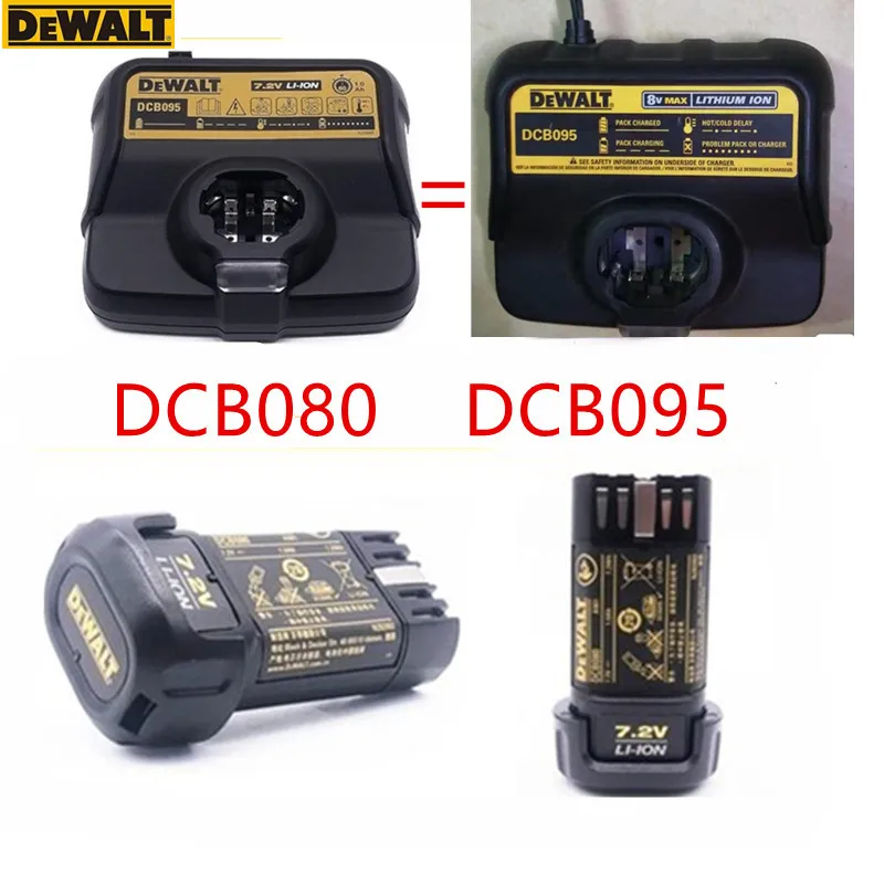 Charger Battery 7.2V 8.0V DCB080 DCB095 for DEWALT DCL023 DCF680 DCB095 ...