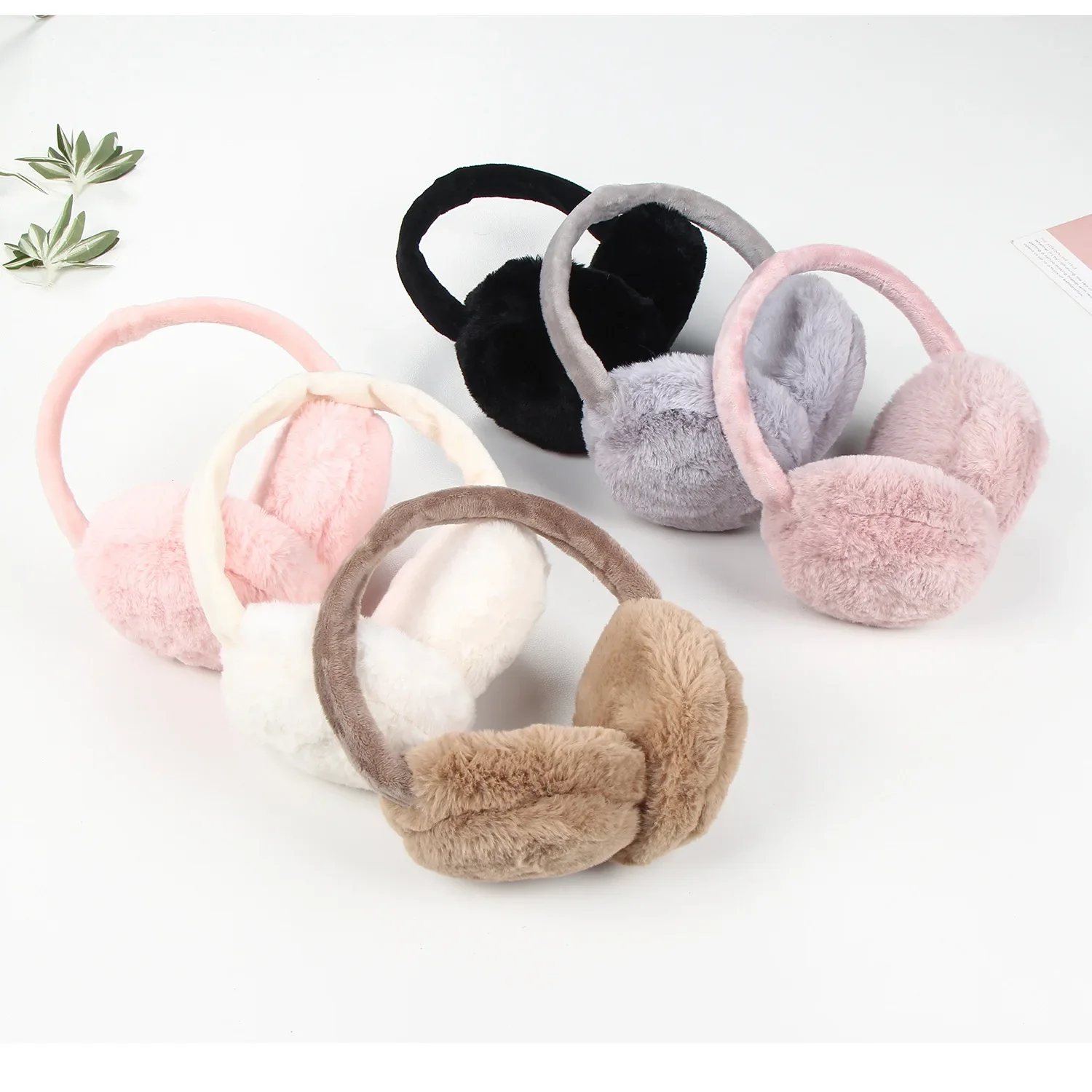Soft Plush Ear Warmer Winter Warm Earmuffs for Women Men Fashion Solid ...