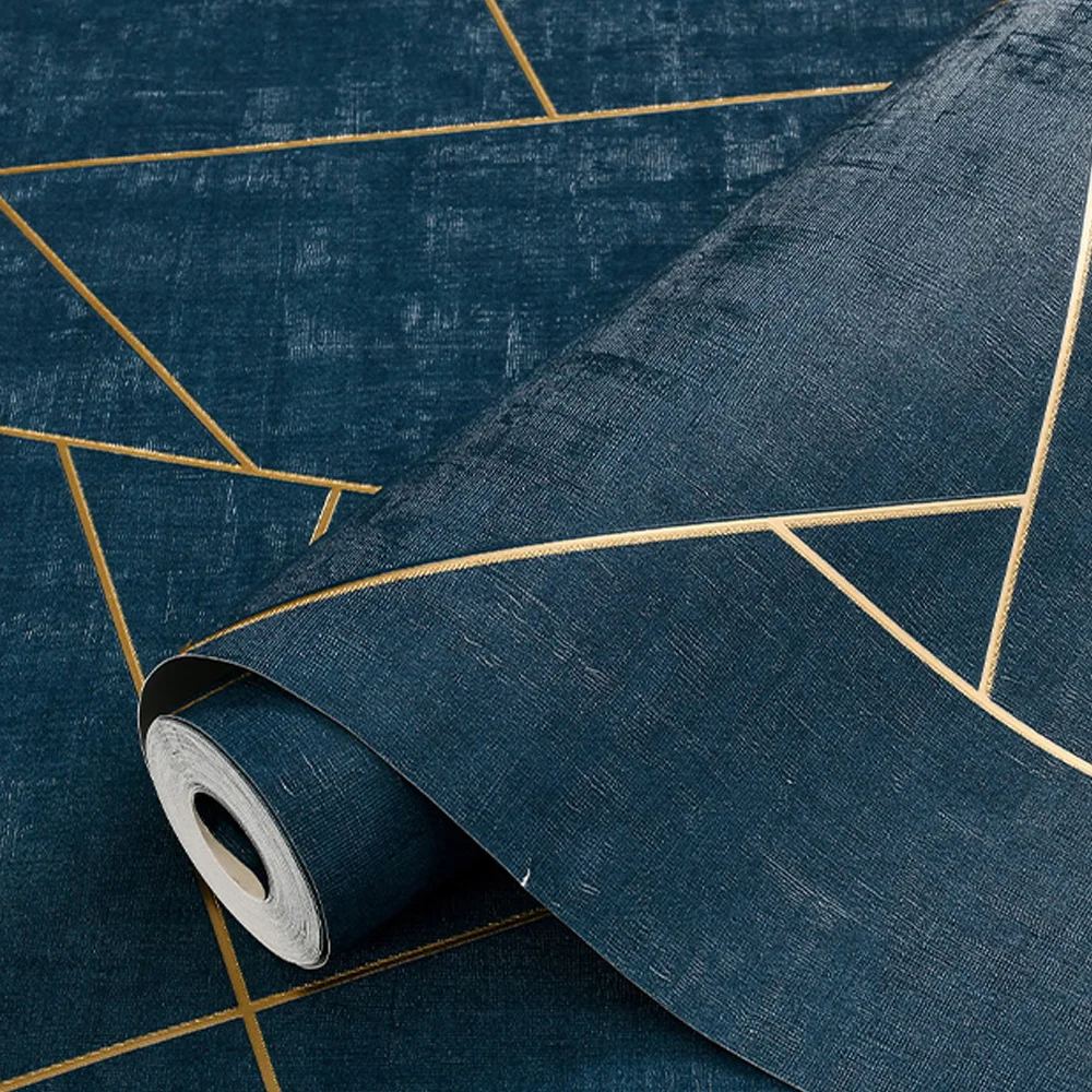 Navy Blue Geometric Wallpaper