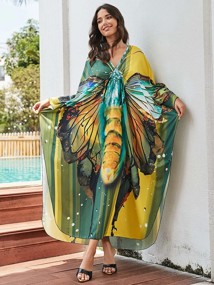 Robe-caftan-longue-pour-femme-robe-papillon-Boho-caftans-tuniques-l-g ...