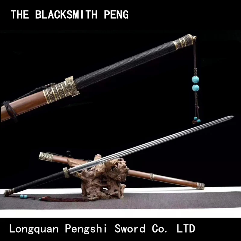 Two-handed-swords-Hard-steel-sword-with-pattern-Chinese-wudang-High ...