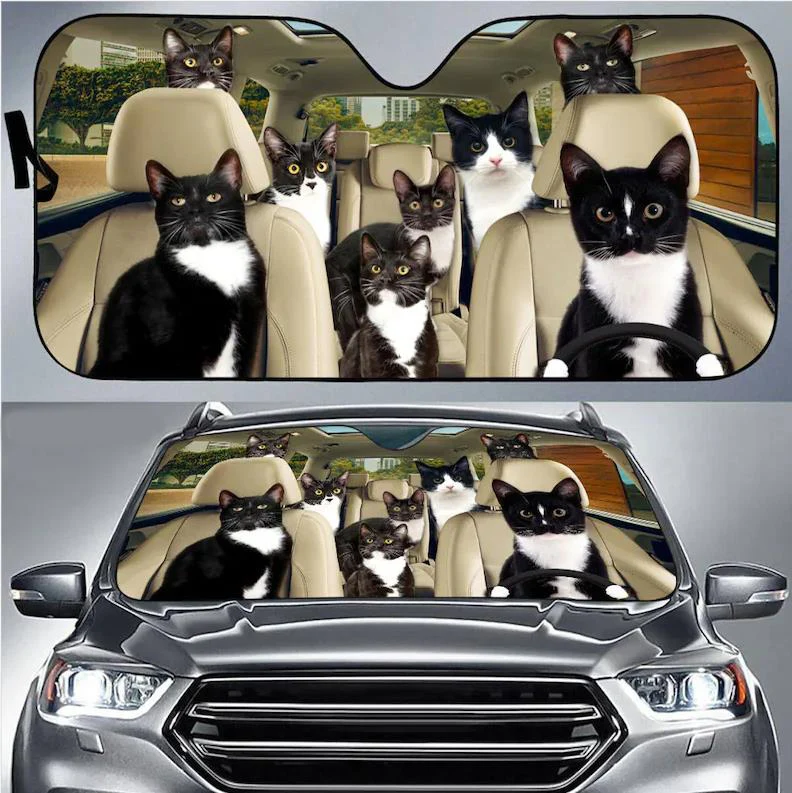 Tuxedo-Cat-Car-Sun-Shade-Tuxedo-Cat-Windshield-Tuxedo-Cat-Family ...