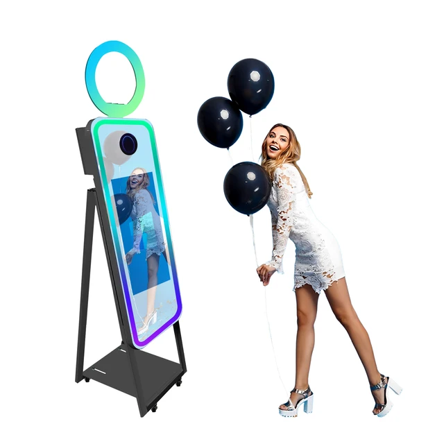 Mirror Photo Booth Selfie Led Frame Portable Touch Screen Magic Mirror Booth Machine With Camera ...