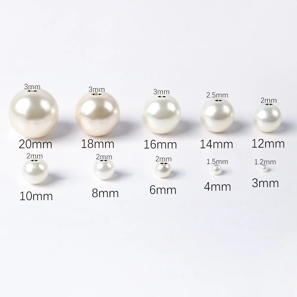 3-20mm ABS Imitation Pearl Ivory Pearl Beads with Hole Craft Bead ...