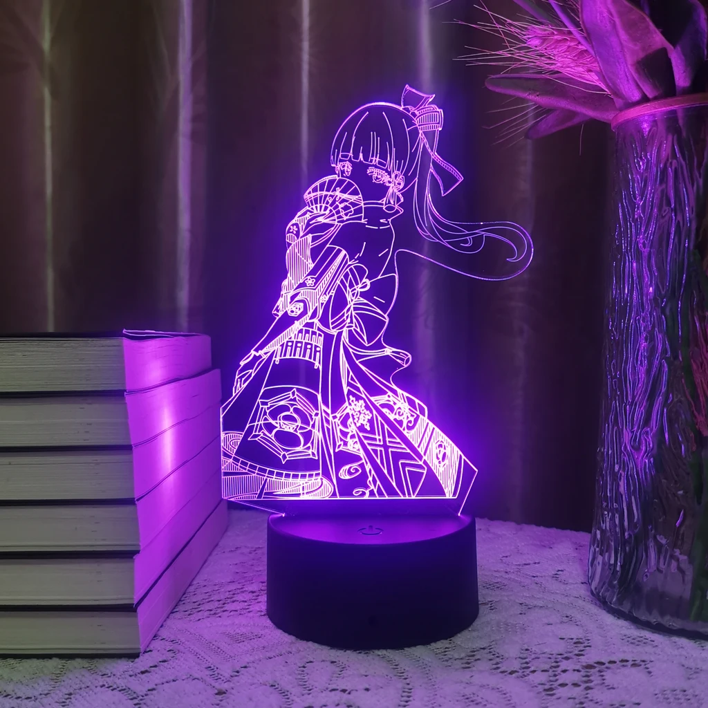 Anime-Lamp-Genshin-Impact-3D-Led-Game-Figure-Ayaka-7-Colors-Night-Light ...