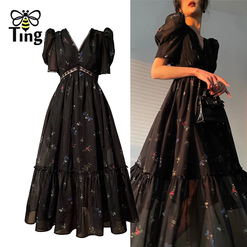 Tingfly-Vestidos-de-Fiesta-de-l-nea-A-con-estampado-Floral-para-mujer ...