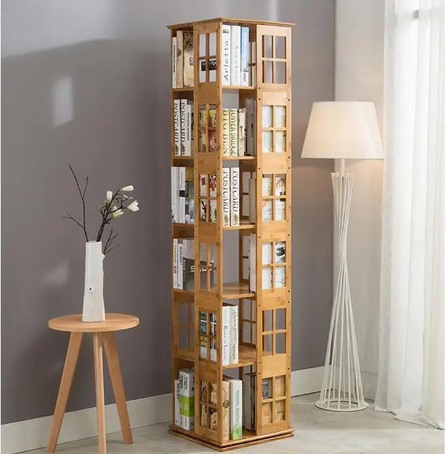 Children's rotating bookshelf 360 degree bookcase modern simple living ...