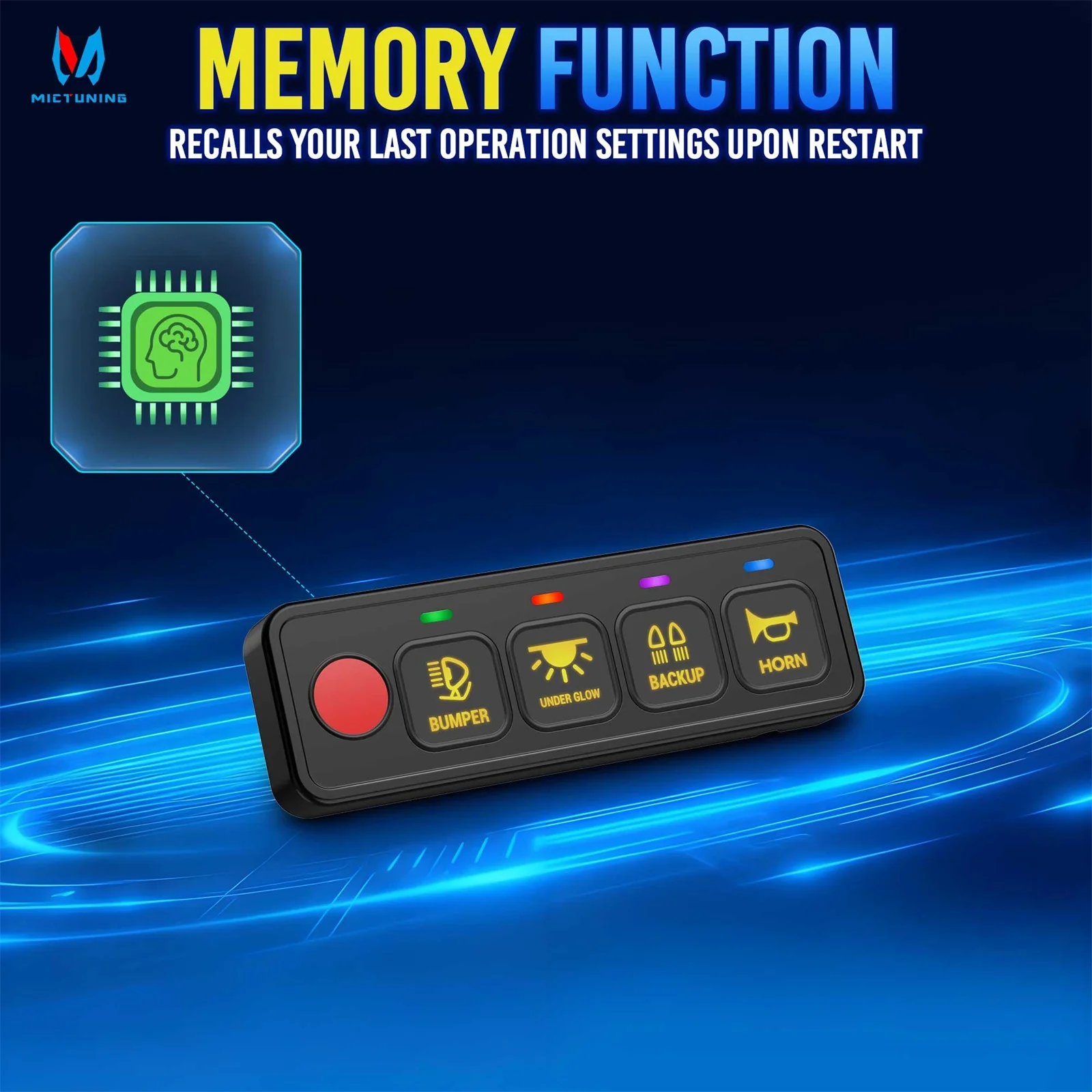 Panel de Interruptores MICTUNING General AS-40 de 4 Canales, Caja de ...