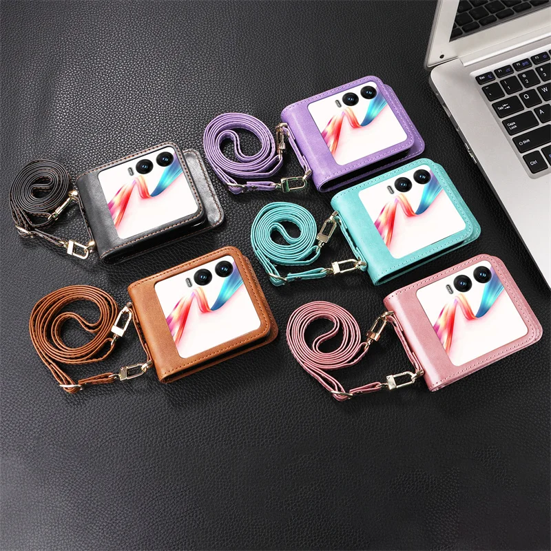For Tecno Phantom V Flip2 non-slip Crossbody bag Wallet Phone Case for ...
