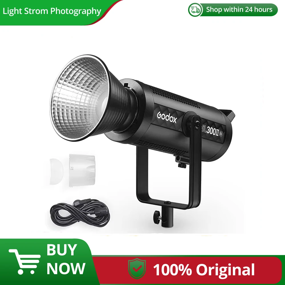Godox SL300II Bi 320W 2800-6500K Bi-Color LED Video Light Bowens Mount ...