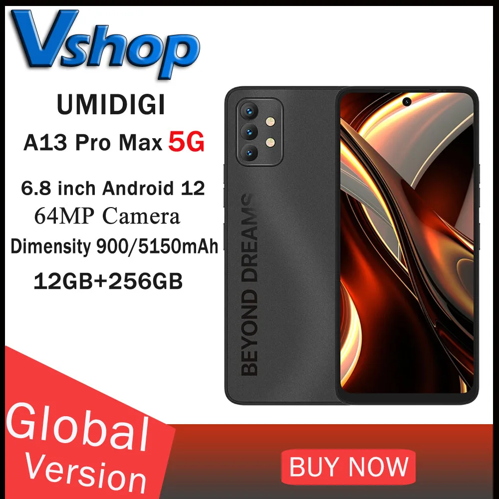 UMIDIGI teléfono inteligente A13 Pro Max, 5G, 12GB + 256GB, 6,8 ...